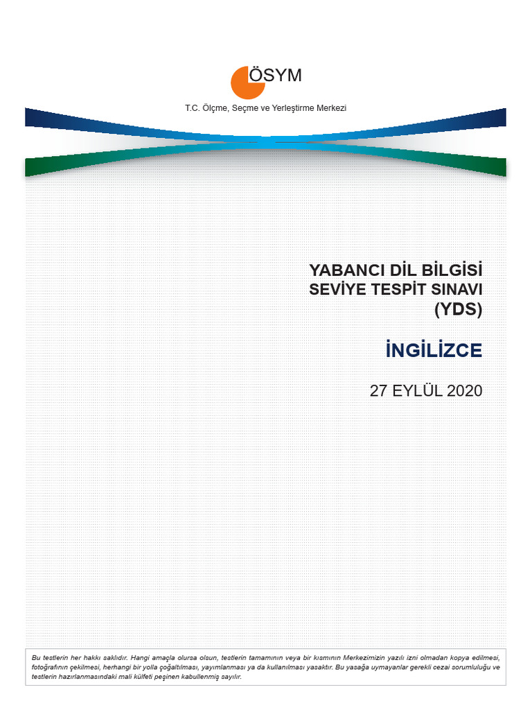 YDS1_ingilizce 2020 | PDF | Shyness | Archaeology