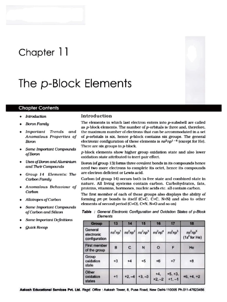 The P-block Elements | PDF