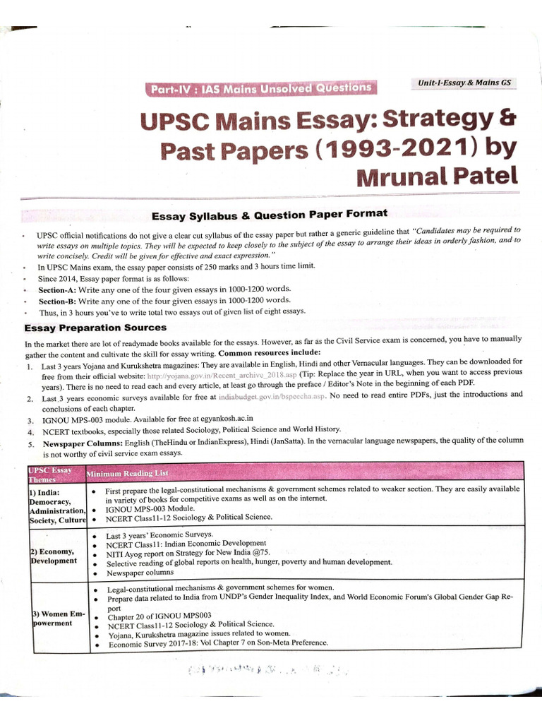 Mrunal Sir Essay Categorizations | PDF
