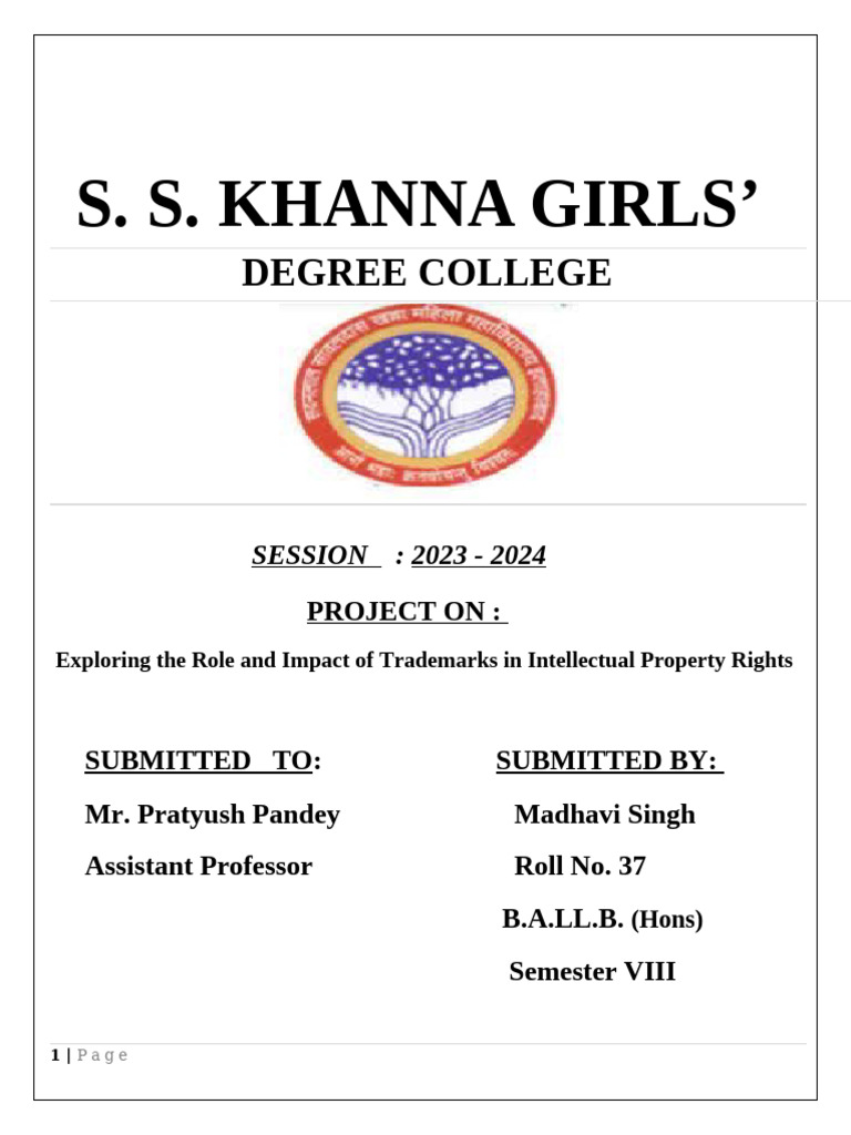 Ipr Project | PDF | Trademark | Brand