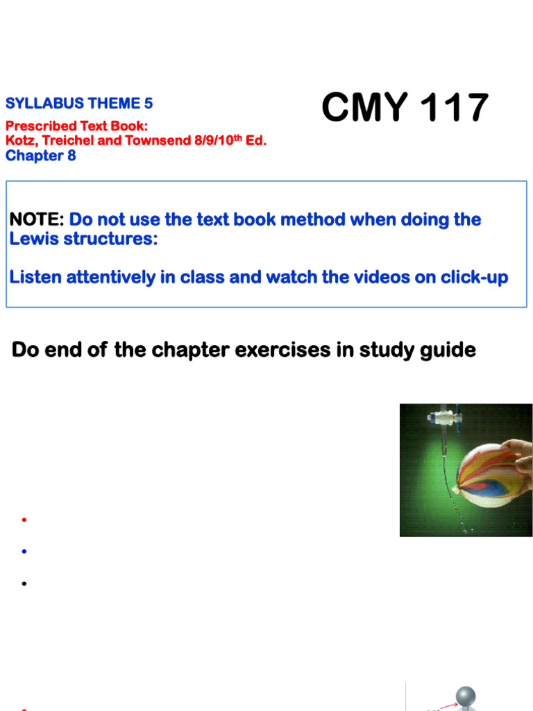 CMY 117 Theme 5 Bonding and Molecular Geometry Student Notes | PDF ...