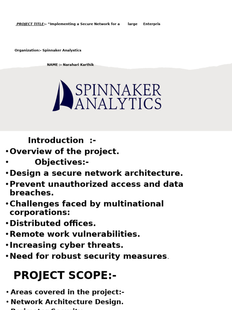 Spinaaaker Analystics Project | PDF | Information Security | Security
