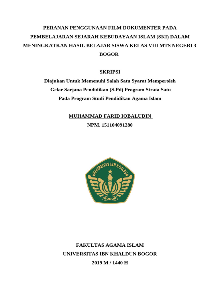 Film Dokumenter dalam Pembelajaran SKI | PDF