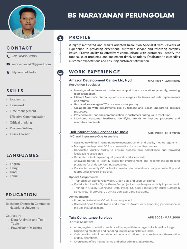 Customer Service Resolution Specialist Resume | PDF | Six Sigma | Business