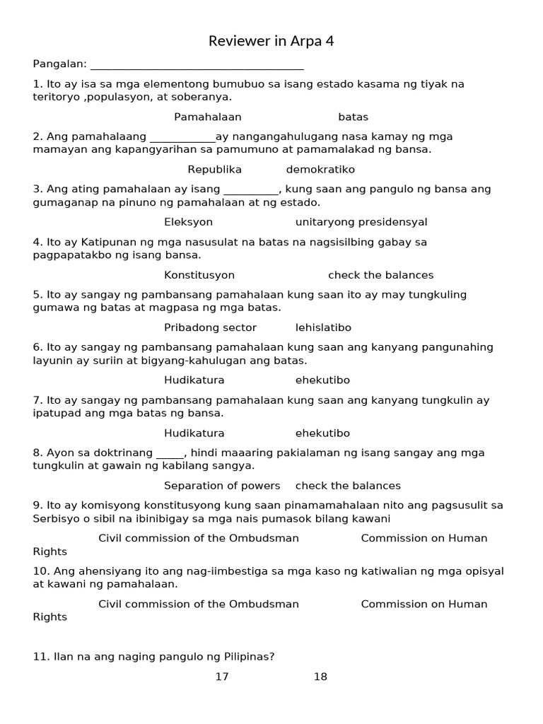 Reviewer in Grade 4 | PDF