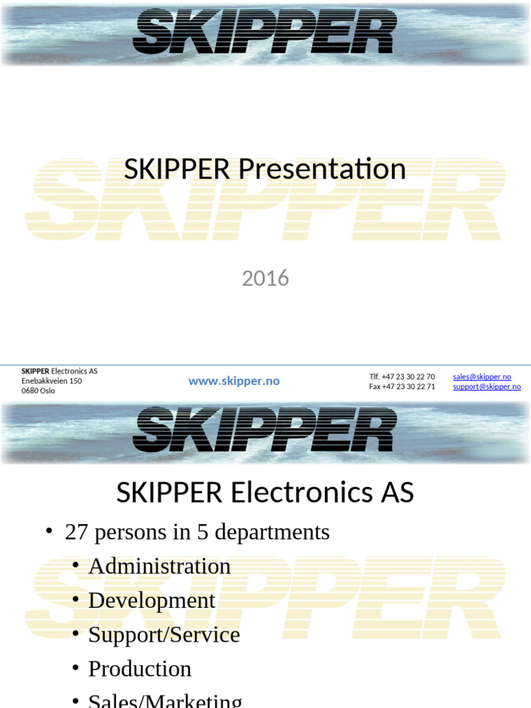 SKIPPER Presentation 2016 | PDF | Manufactured Goods | Computer Engineering