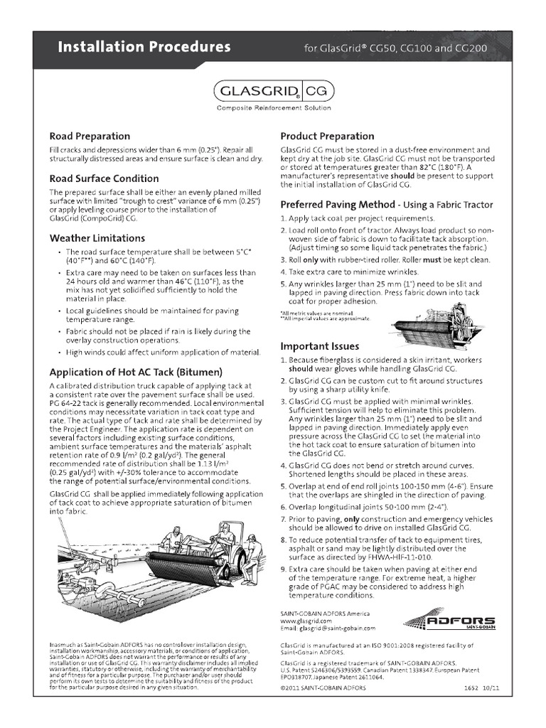 GlasGrid CG Installation Instructions | PDF