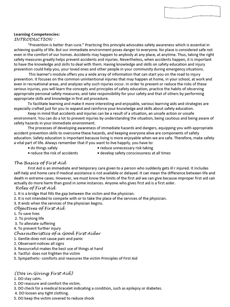 Injury Prevention and First Aid Guide | PDF | First Aid | Safety