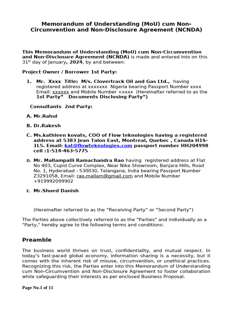 sample ncnda | PDF | Indemnity | Non Disclosure Agreement