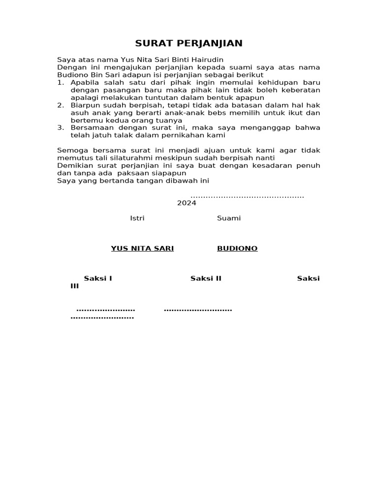 Surat Perjanjian | PDF