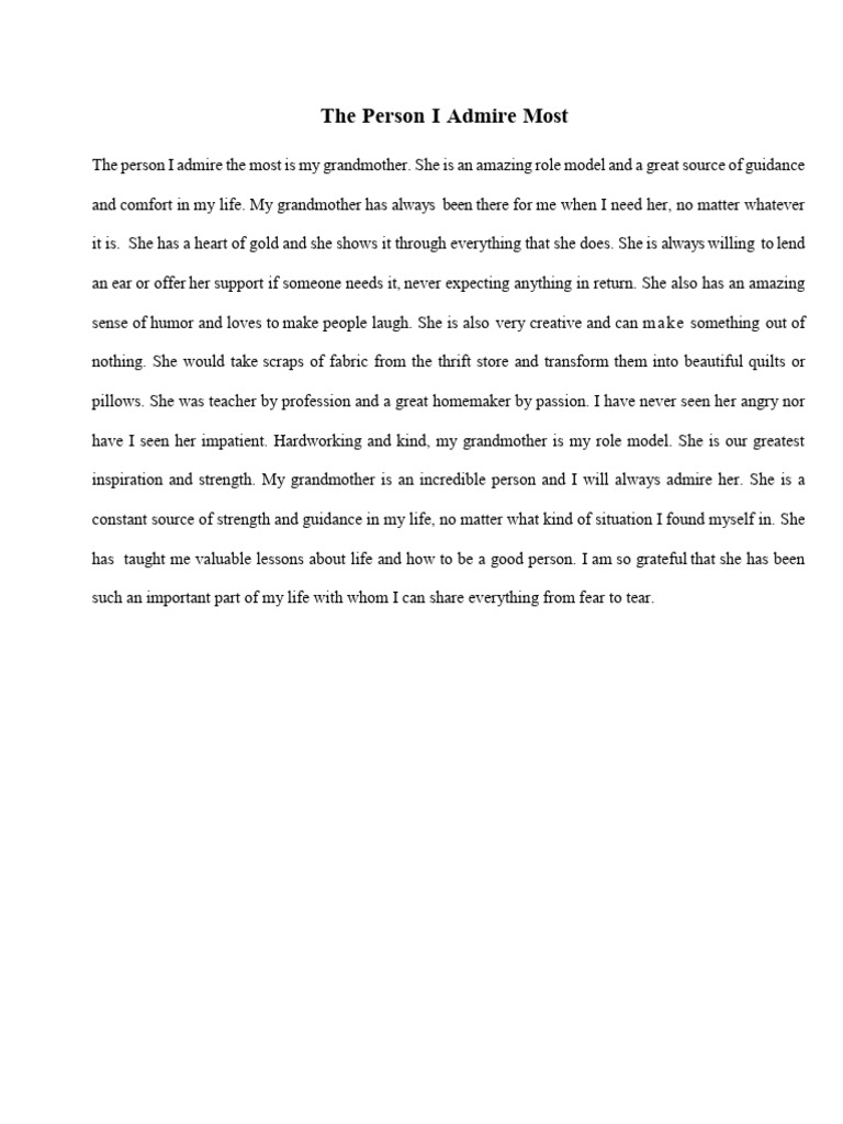 The Person I Admire Most | PDF