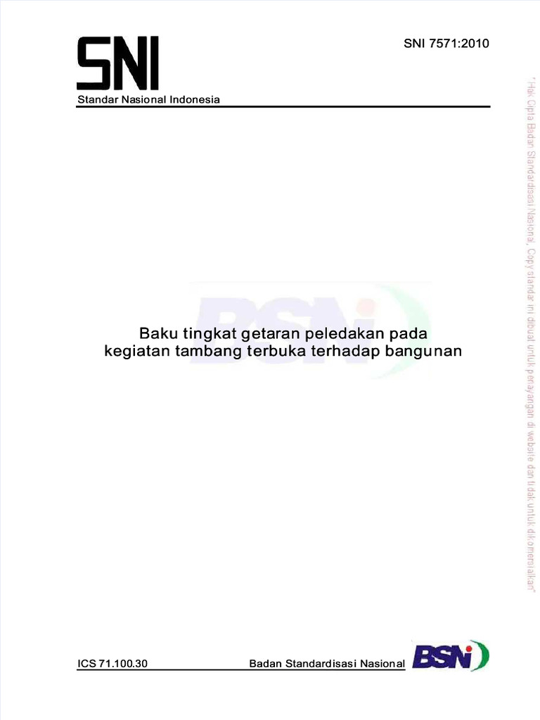 PDF Sni 7571 2010 Getaran Lingkungan Compress | PDF