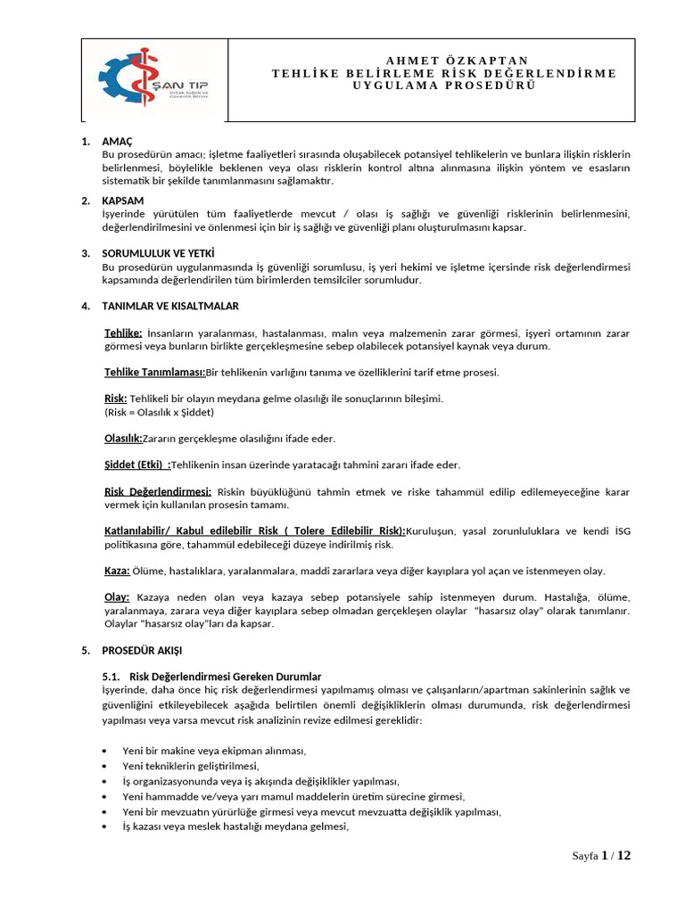 2-Risk Analizi Uygulama Prosedürü | PDF
