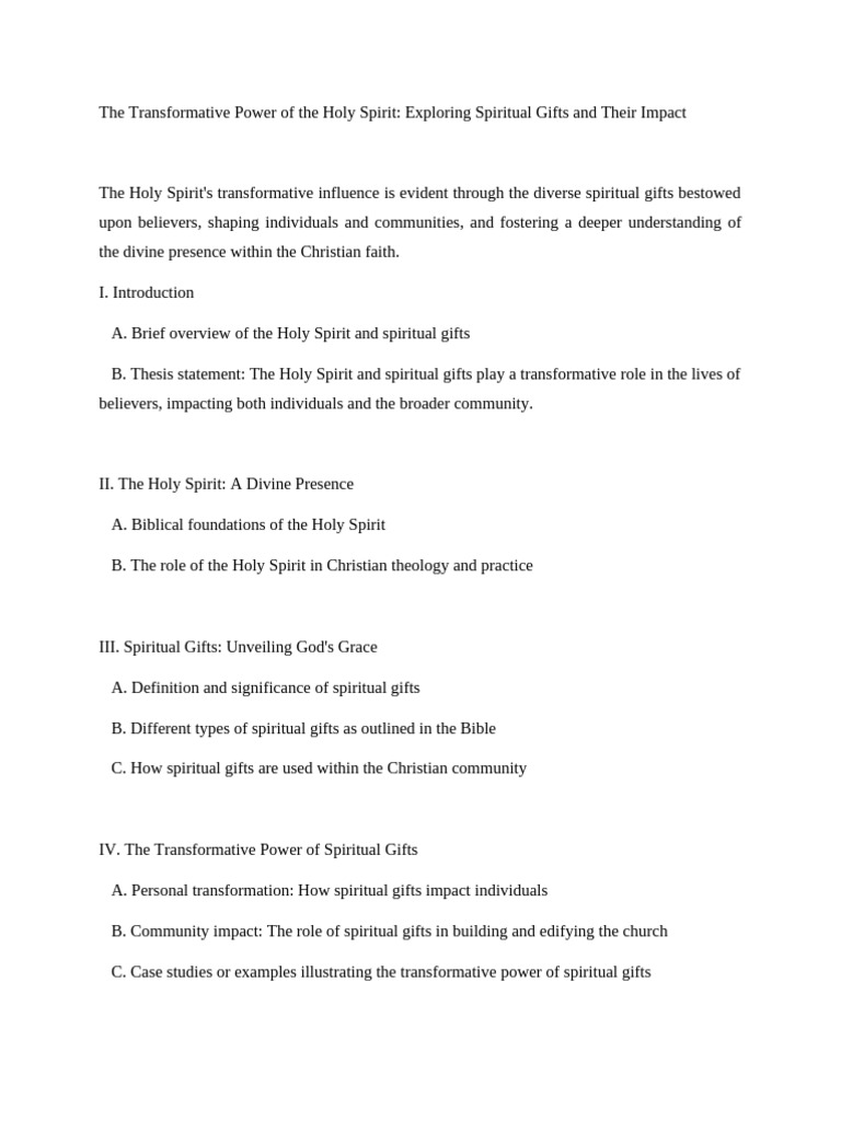 The Transformative Power of the Holy Spirit | PDF | Spiritual Gift ...
