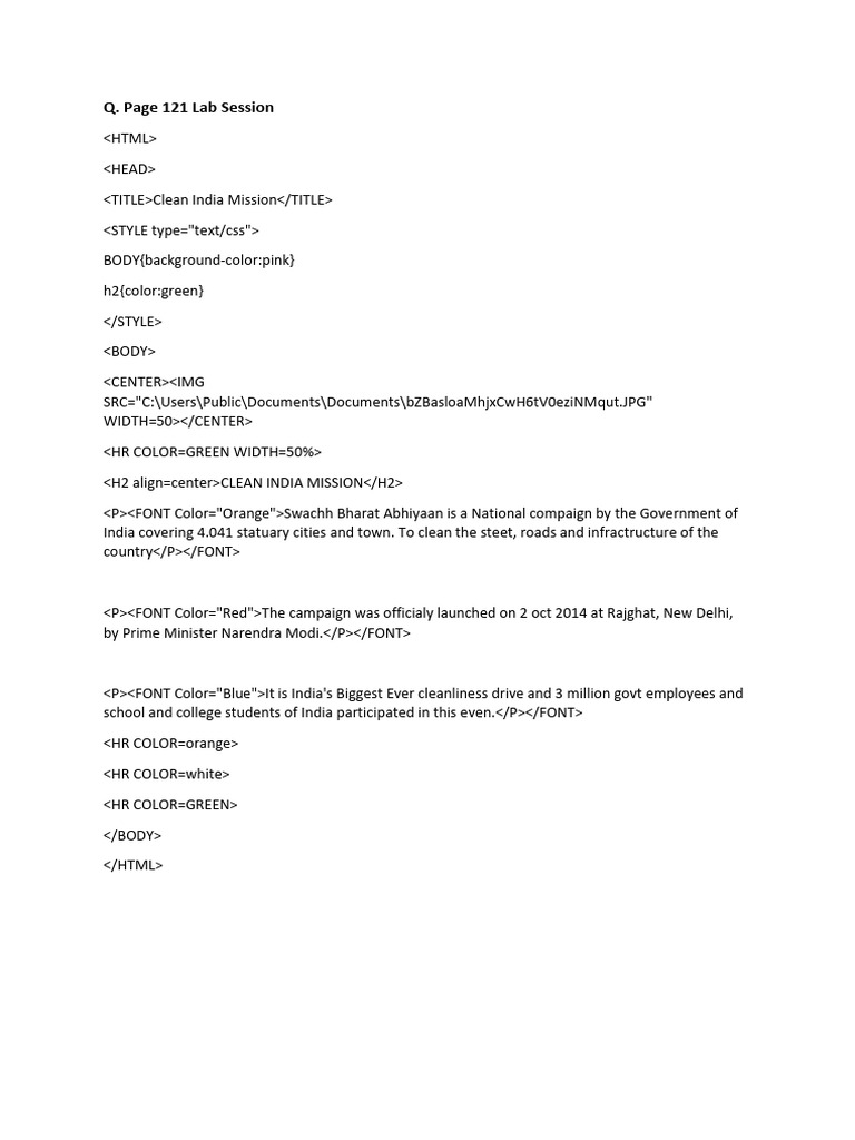 Clean India Mission | PDF