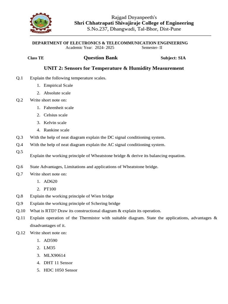Question Bank Unit-2 | PDF