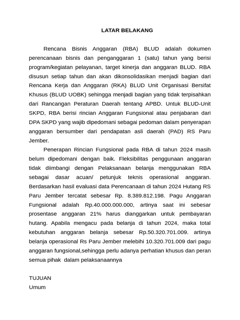 Latar Belakang Rba | PDF