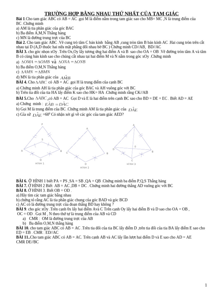 bai tap bang nhau cua tam giac ccc | PDF