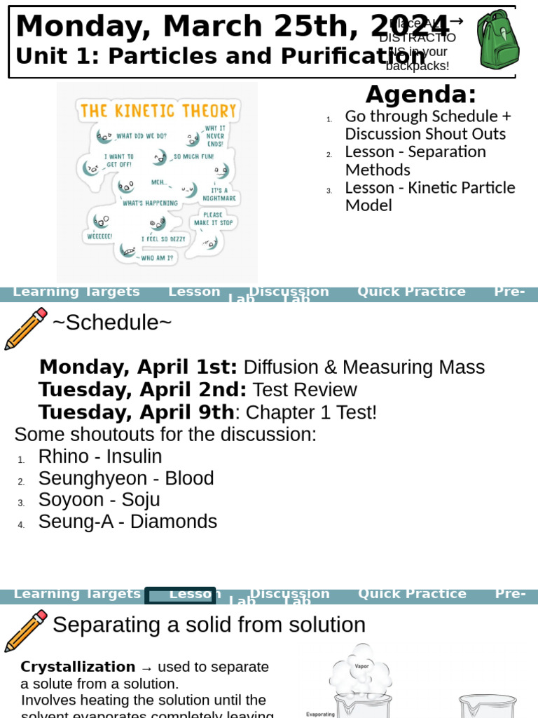 PreDP Separation Methods Kinetic Particle Theory | PDF | Distillation ...