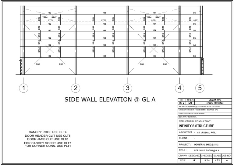 Side Wall Elevation at GL A | PDF