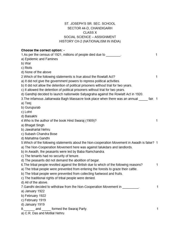 Assignment of Nationalism in India | PDF | Mahatma Gandhi | Indian ...