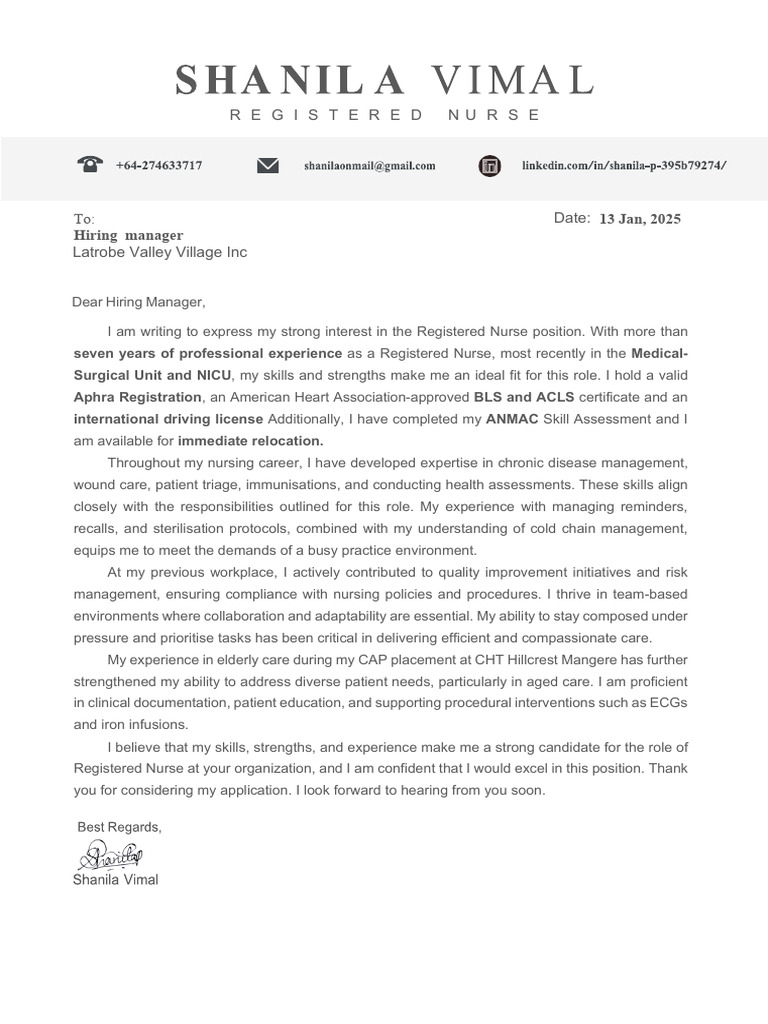 Shanila Cover Lett | PDF