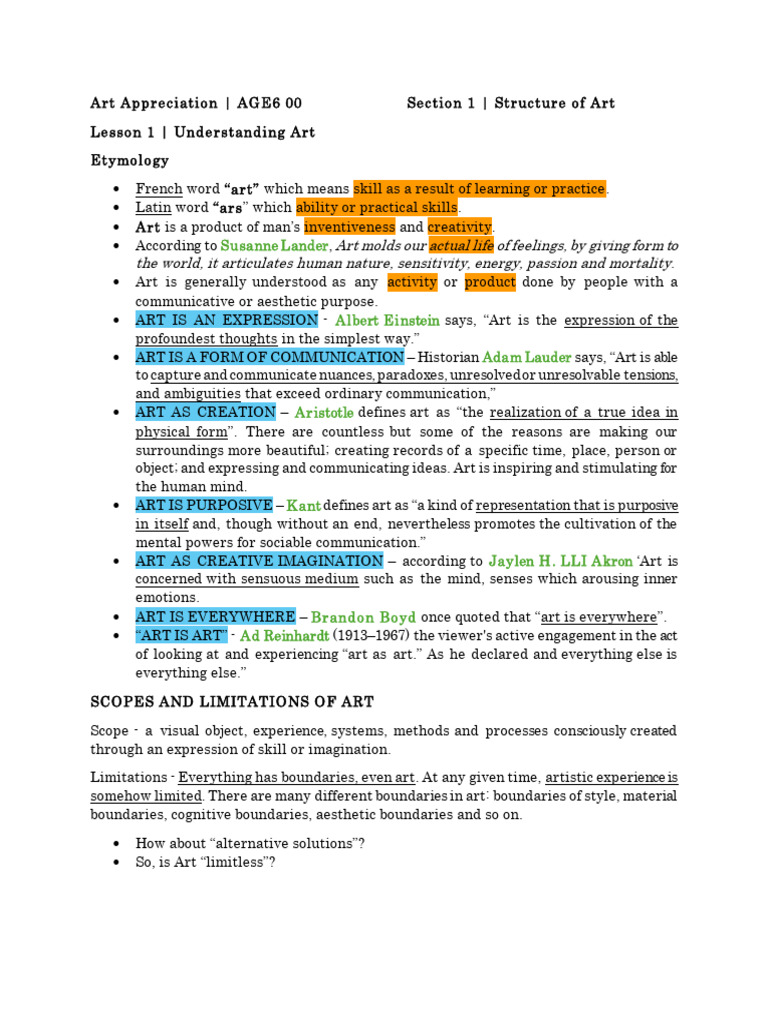 Art Appreciation | PDF | Aesthetics | Experience