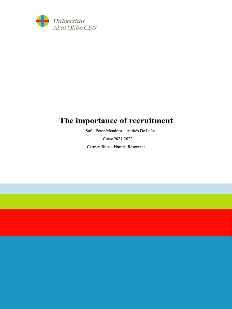 The Importance of Recruitment | PDF | Recruitment | Job Interview