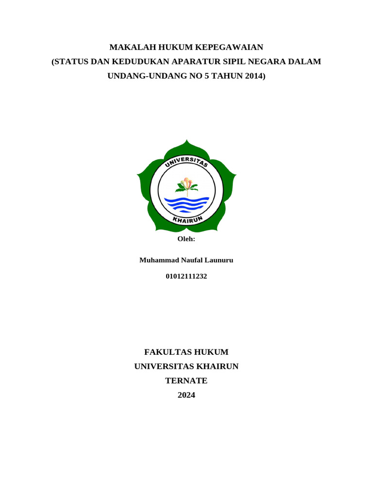 Makalah Uts Hukum Kepegawaian | PDF