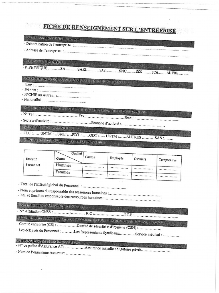 Fiche de Renseignement | PDF