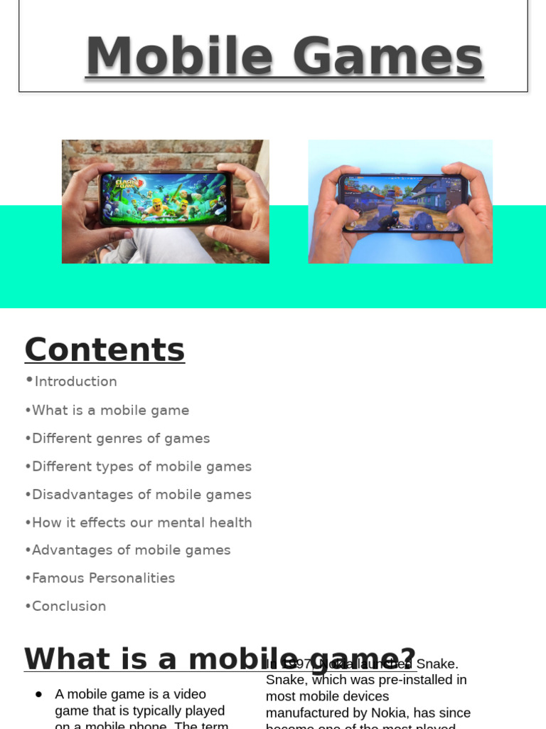 Understanding Mobile Games: Pros & Cons | PDF