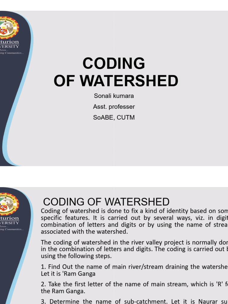 CODING-OF-WATERSHED | PDF | Drainage Basin | Landscape
