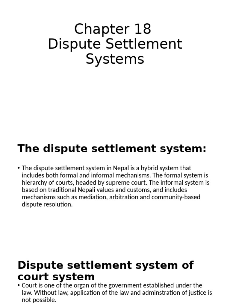 Nepal's Dispute Settlement Systems Explained | PDF | Arbitration ...