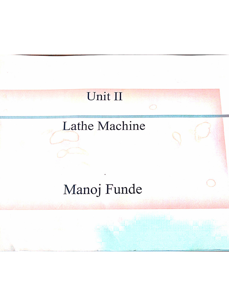 Lathe Machine | PDF