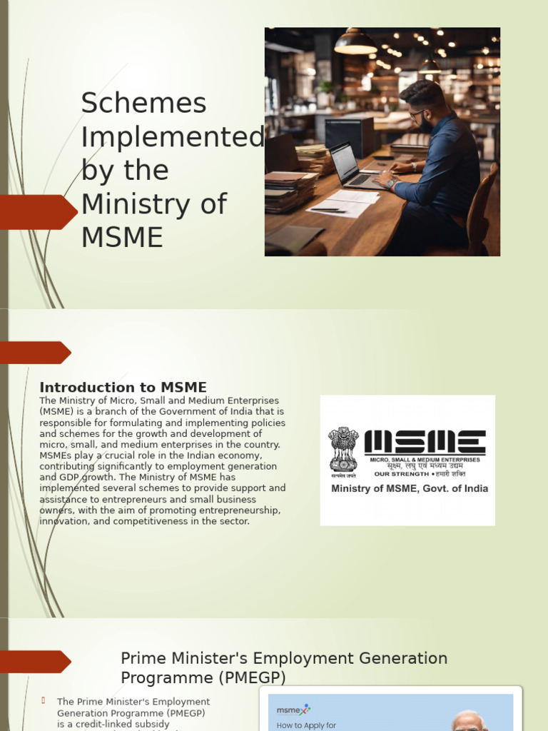 Schemes Implemented by The Ministry of MSME 2.1 | PDF | Economies