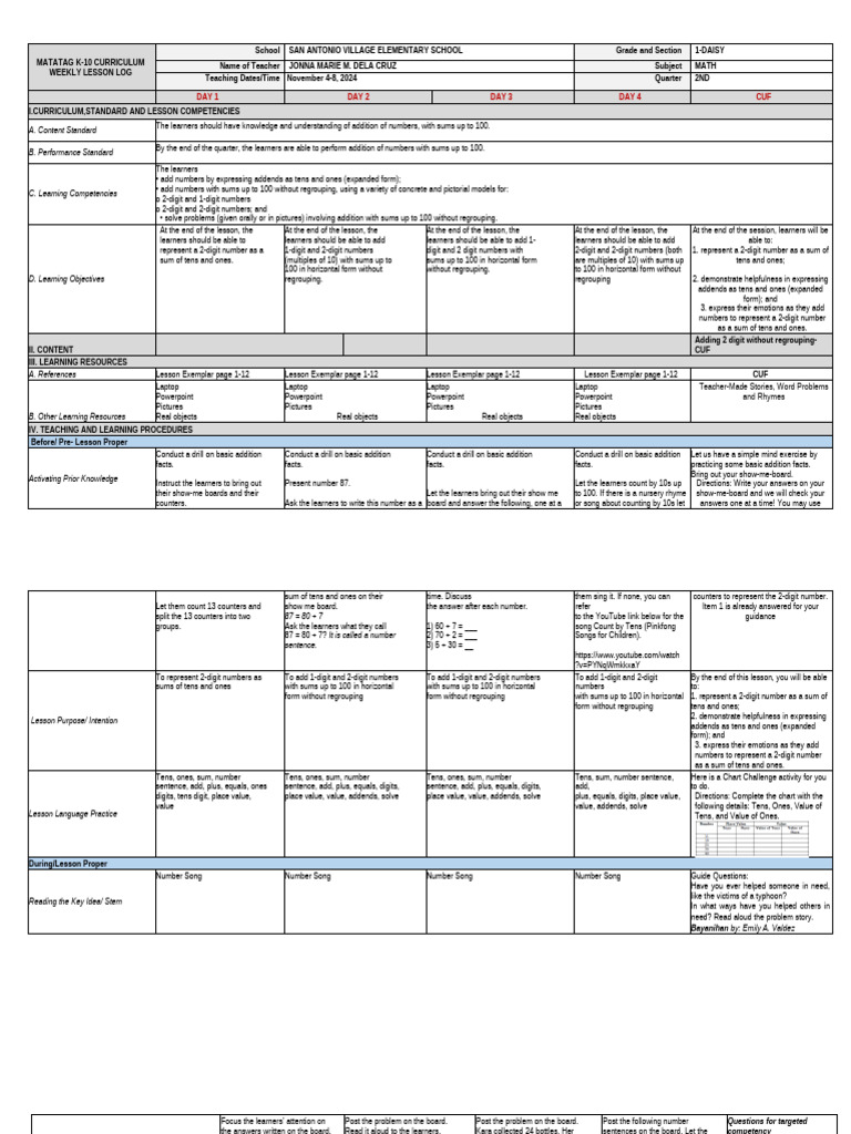 q2 Math q2 Week 5cuf | PDF | Learning | Curriculum