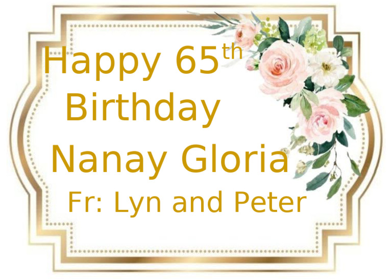 65th birthday | PDF