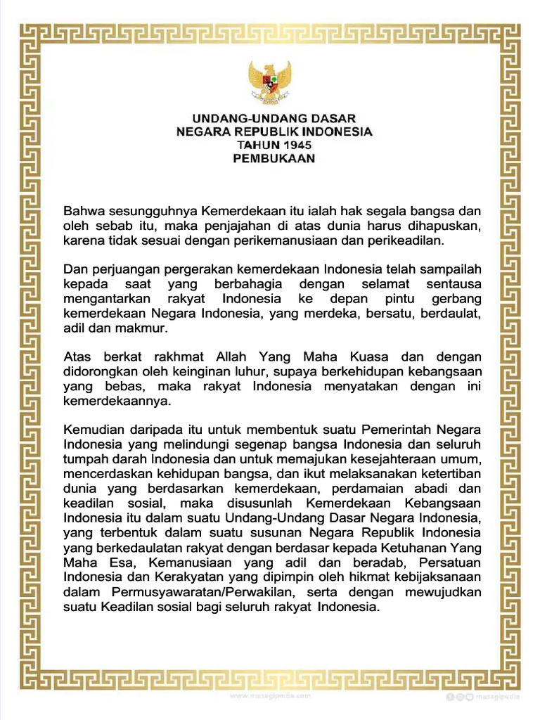 Teks UUD 1945: Dasar Kemerdekaan Indonesia | PDF
