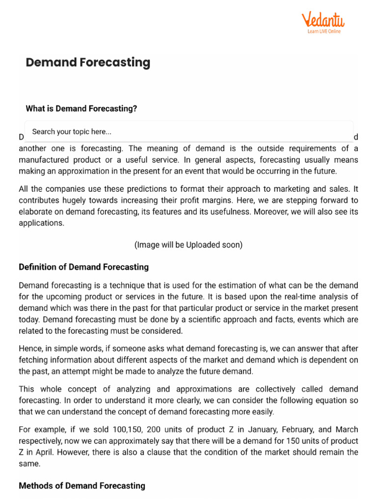 Demand Forecasting | PDF