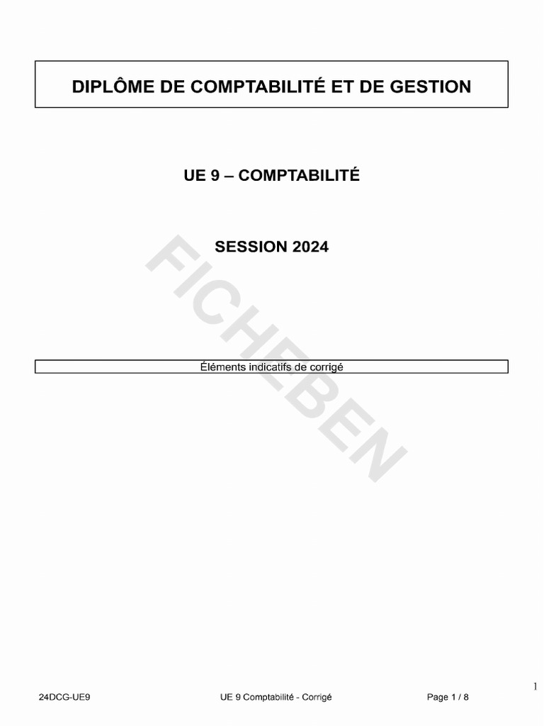 UE9 2024 Corrige | PDF