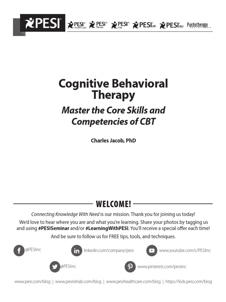 Manual Cognitive Behavioral Therapy Training Master Core Skills