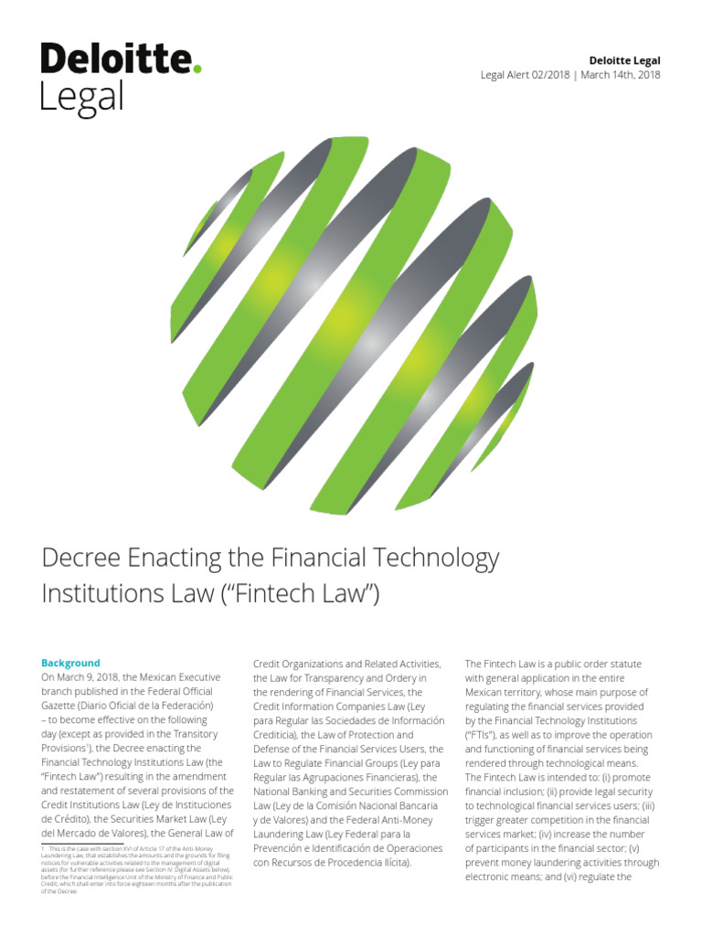Deloitte Fintech-Law-Decree | PDF | Banks | Business
