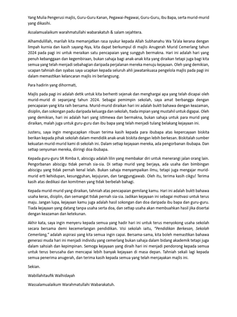 Ucapan APC 2024 | PDF