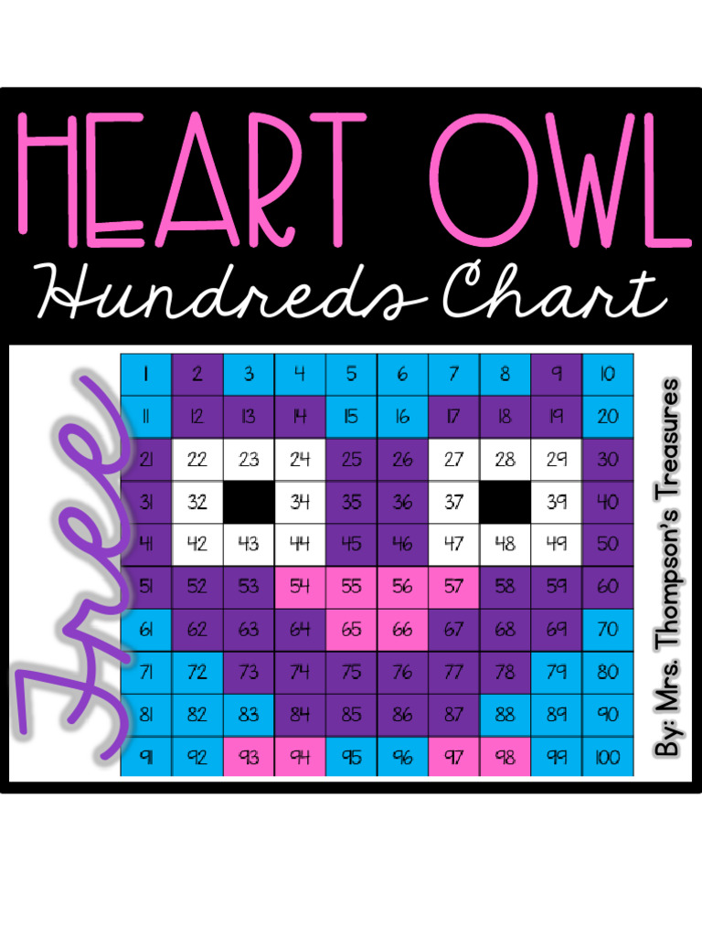 Hundreds Chart Owl Heart Freebie | PDF | Copyright Law | Freedom Of ...