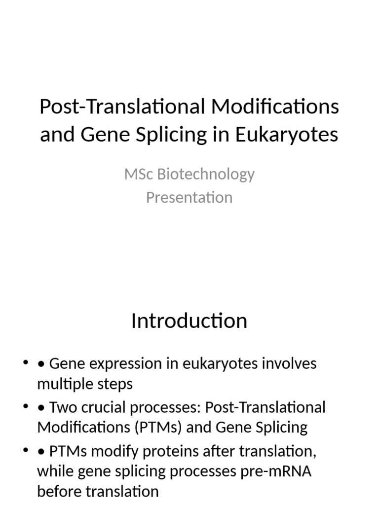 PTMs and Splicing | PDF