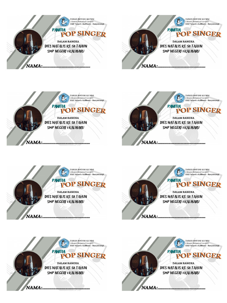 ID CARD POP Singer | PDF