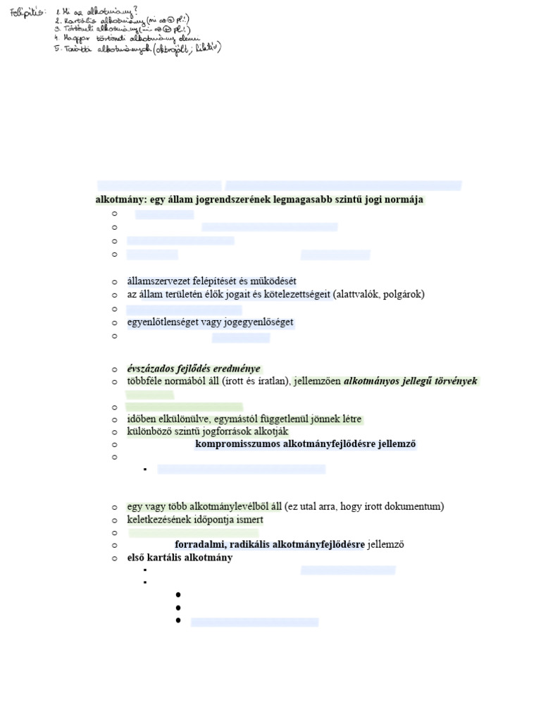 Tétel Történeti És Kartális Alkotmányok (49-64. Oldal) | PDF