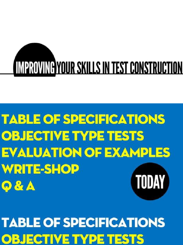 Table of Specification PPT Presentation | PDF