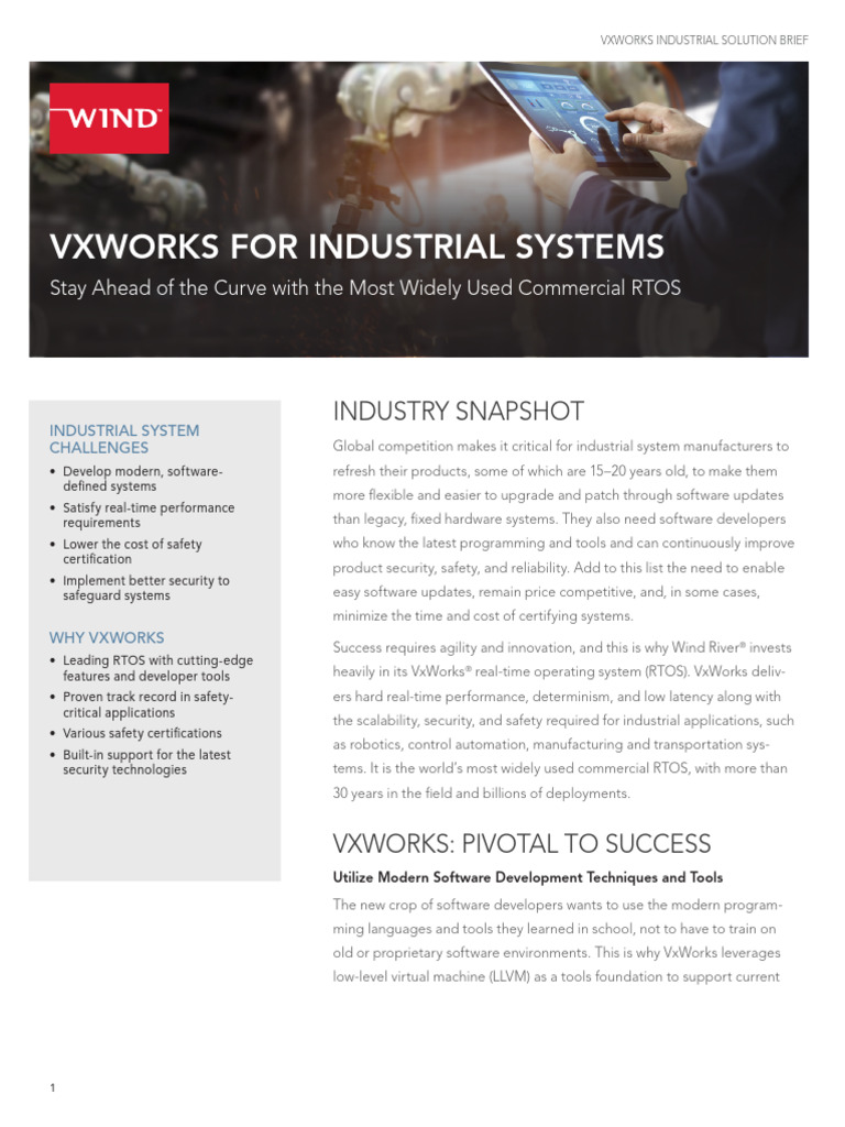 VxWorks For Industrial-Whitepaper | PDF | Kernel (Operating System) | Software