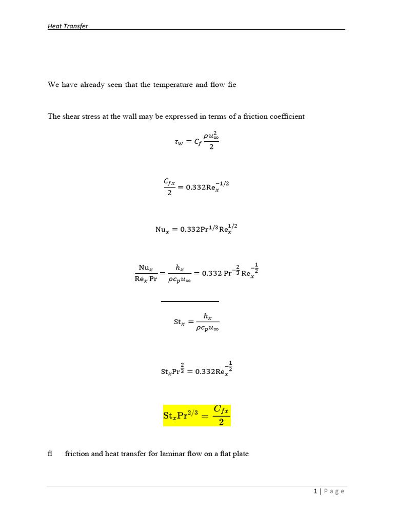Fluid Friction and Heat Transfer Analysis | PDF | Boundary Layer ...